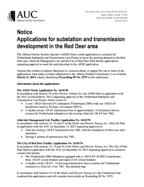 Fillable Online auc ab Notice Applications for substation and ...