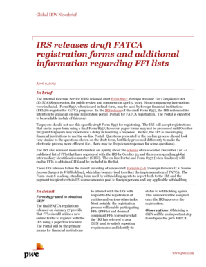 Fillable Online IRS releases draft FATCA registration forms and ...