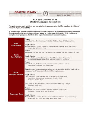 Fillable Online MLA Style (Modern Languages Association), 7th ed ...