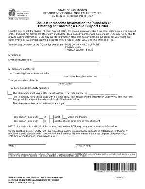 Fillable Online dshs wa Identification and Emergency Information - Children's Campus SF ...