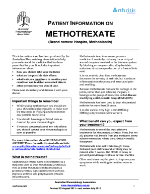 Fillable Online METHOTREXATE Fax Email Print - pdfFiller