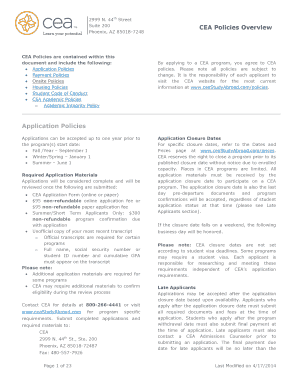 Fillable Online CEA Housing Policies Fax Email Print - pdfFiller