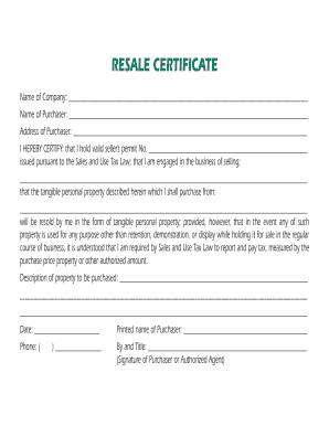 Fillable Online Blanket_Resale_Form Fax Email Print - pdfFiller