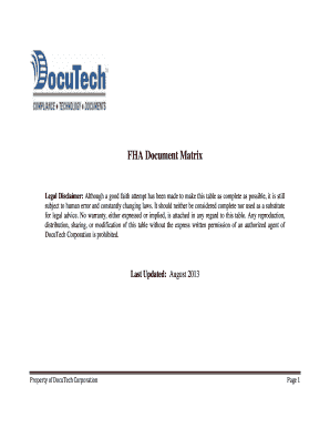 Fillable Online FHA Document Matrix Fax Email Print - pdfFiller