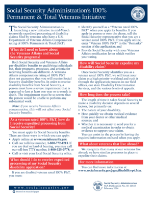 Fillable Online ssa 100% Permanent & Total (P&T) - Social Security ...