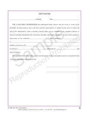 Bill Of Sale Form Colorado Lien Waiver - Page 2 | pdfFiller