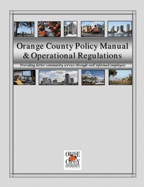 Fillable Online orangecountyfl Orange County Policy Manual ...