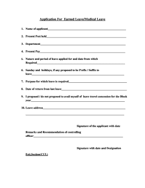 Fillable Online csl nic how to fill the application for earnt leave ...