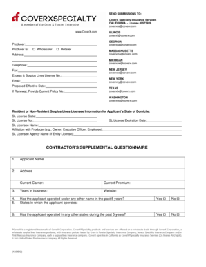 Download Our Contractors Supplemental Application - CoverX - Fill and Sign Printable Template Online