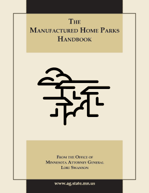 Fillable Online Manufactured Home Parks Handbook - Minnesota Attorney ...