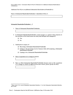 Fillable Online mas gov Form 3 (PDF version) - Continuation Sheet for ...
