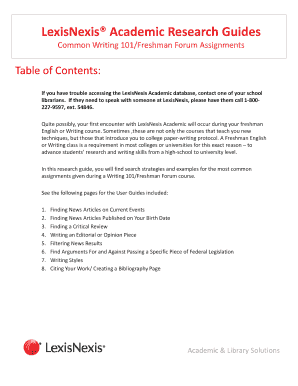 Fillable Online CommonFreshmanWritin.. - LexisNexis Academic Subscriber ...