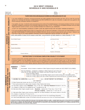 Fillable Online state wv SCHEDULE H AND SCHEDULE E - state wv Fax Email ...
