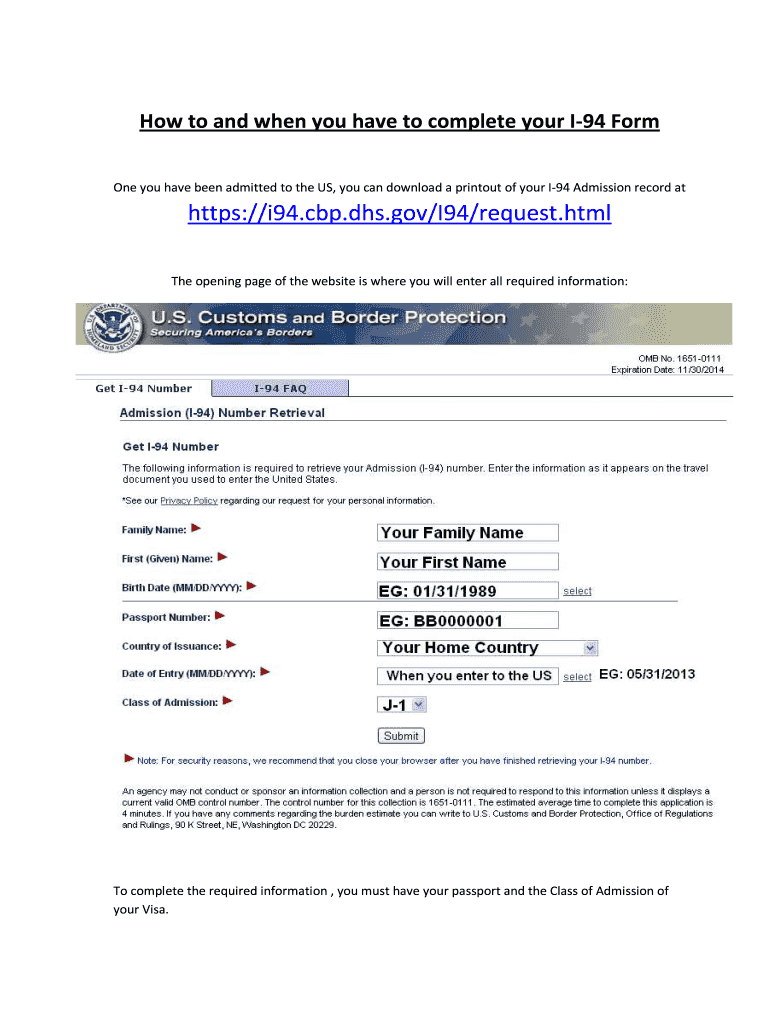 I 94 Form Pdf Fill Online Printable Fillable Blank PdfFiller I 94 Form Pdf Fill Online Printable Fillable Blank PdfFiller