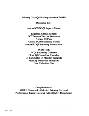 Fillable Online incarecampaign Primary Care Quality Improvement Toolkit ...