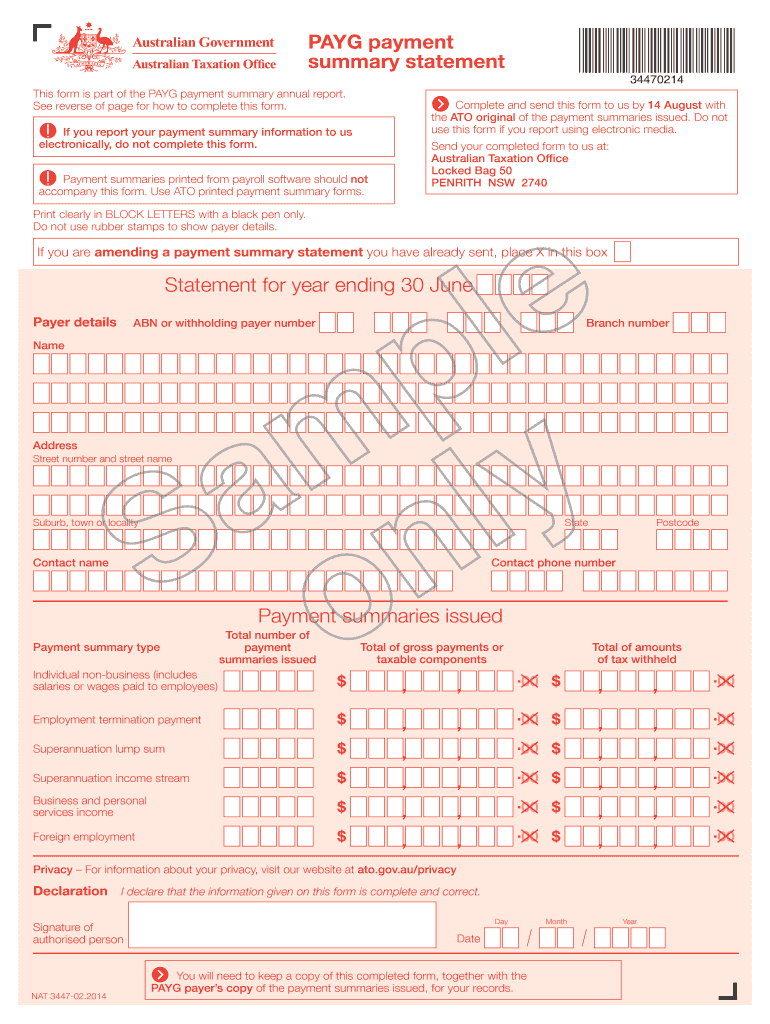 Payg Payment Summary Statement Fill Out Sign Online DocHub