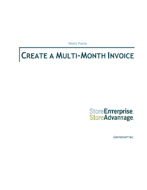 Fillable Online Create a Multi-Month Invoice - Centershift Fax Email ...