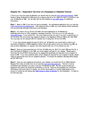 Fillable Online csmd Application for VA Education Benefits - Veterans ...
