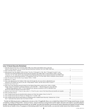 Fillable Online Line 13 Social Security Worksheet - FileYourTaxes.com ...