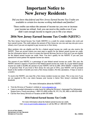 New Jersey Earned Income Tax Credit Notice 2020 - Fill Online ...
