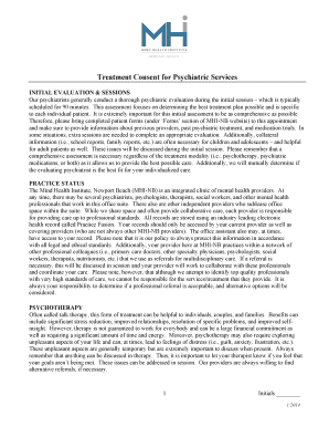 Fillable Online Treatment Consent for Psychiatric Services - mhi ...