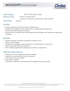 Fillable Online Mississippi - Drake Software Fax Email Print - pdfFiller