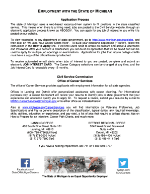 Fillable Online michigan HOW TO APPLY FOR A JOB WITH THE STATE OF ...