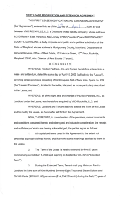 Fillable Online montgomerycountymd FIRST LEASE MODIFICATION AND ...