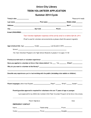 Fillable Online Union City Library Fax Email Print - pdfFiller