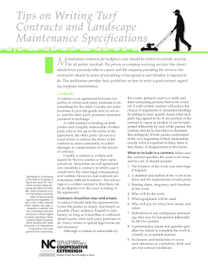 Fillable Online Tips on Writing Turf Contracts - TurfFiles - North ...