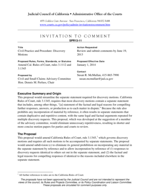Fillable Online courts ca SPR13-11 Civil Practice and Procedure ... - California Courts - courts ...