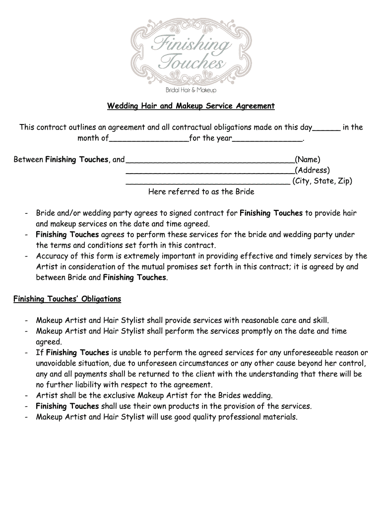 Makeup Artist Consent Form Template Fill Out Sign Online DocHub
