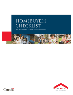 Fillable Online Homebuyers Checklist A Newcomers' Guide and Workbook ...