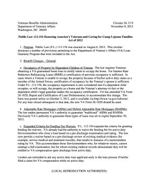 Fillable Online benefits va Circular 26-12-9 Public Law 112-154 5 Pages ...