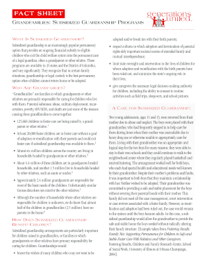 Fillable Online Subsidized Guardianship Programs - Generations United ...