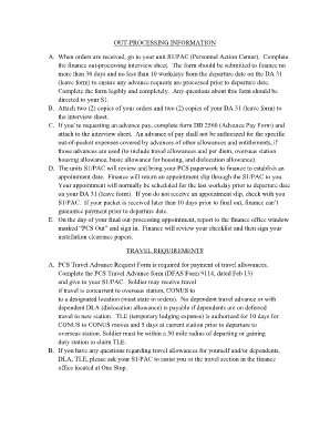 Fillable Online knox army PCS Outprocessing Information - knox army Fax ...
