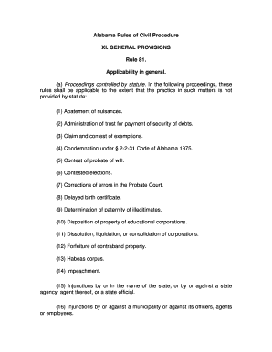 Fillable Online judicial alabama Rules 81. - Alabama Unified Judicial ...
