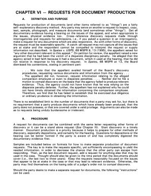 Fillable Online CHAPTER VI REQUESTS FOR DOCUMENT PRODUCTION Fax Email ...