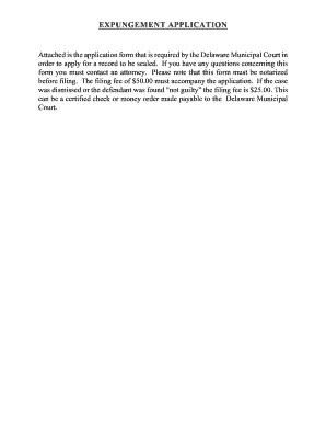 Fillable Online EXPUNGEMENT APPLICATION Fax Email Print - pdfFiller