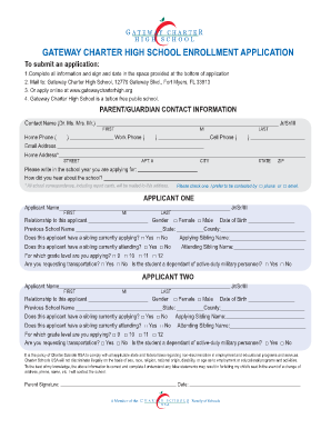 Fillable Online GCHS Application 2013:Layout 1.qxd - Gateway Charter ...