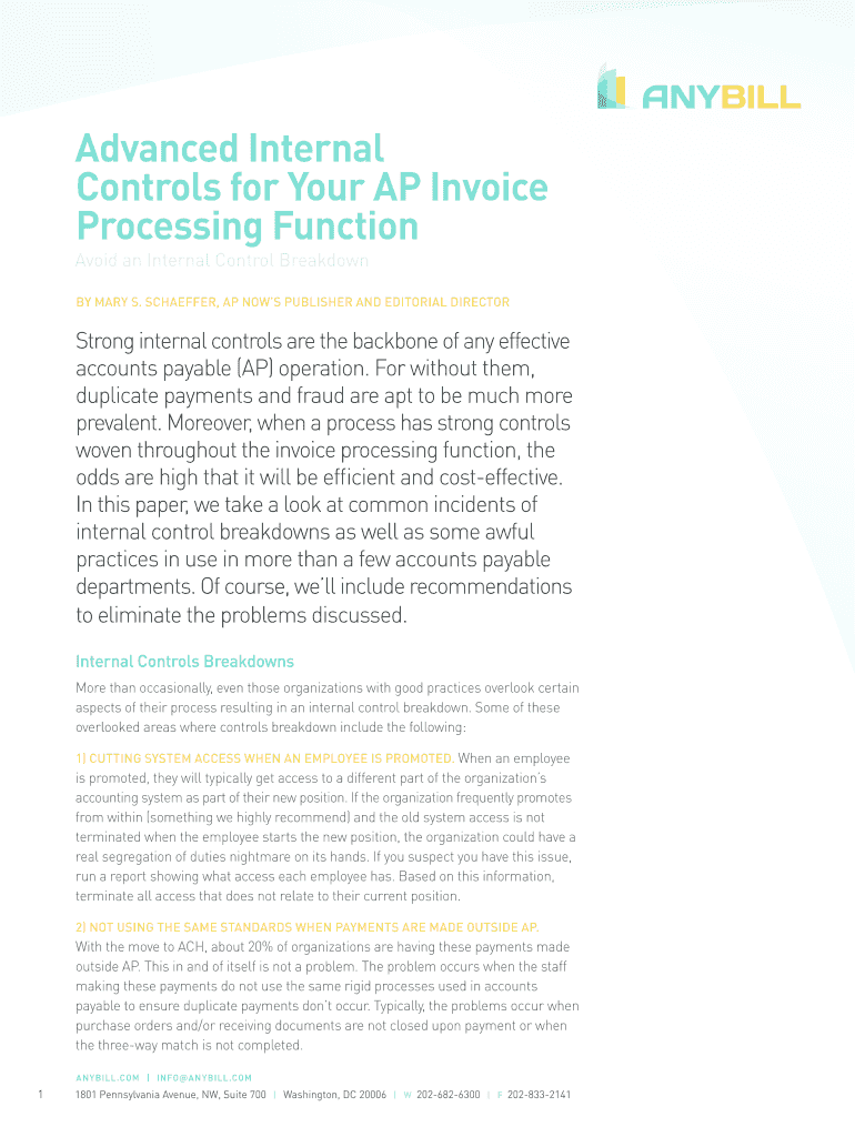 Fillable Online Anybill_Advanced Internal Controls Mary Schaeffer.pdf Fax Email Print - pdfFiller
