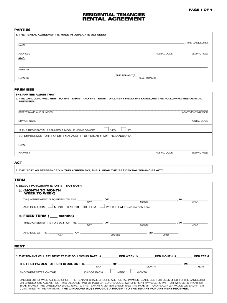 Free Rental Agreement Template Canada FREE PRINTABLE TEMPLATES