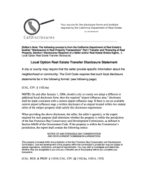 Fillable Online Local Option Real Estate Transfer Disclosure ...