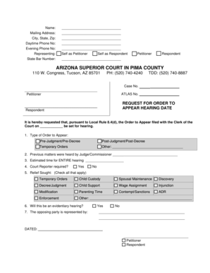 Fillable Online sc pima Order to Appear to Person Under Foreign ...