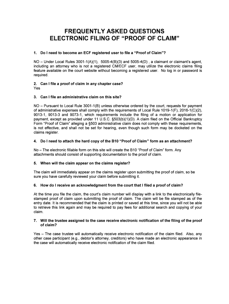 Fillable Online flsb uscourts FREQUENTLY ASKED QUESTIONS ELECTRONIC ...