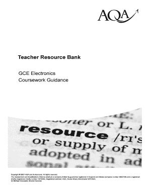 Fillable Online A-level Electronics Exemplar Coursework Guidance - AQA ...