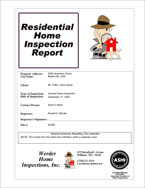Fillable Online Residential Home Inspection Report Werder Home Inspections, Inc. Fax Email Print ...