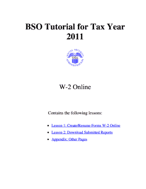 Fillable Online ssa BSO Tutorial for Tax Year 2011 - Social Security ...