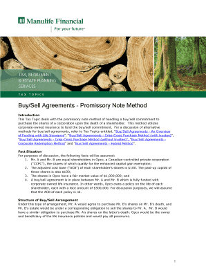 Fillable Online This Tax Topic deals with the promissory note method of ...