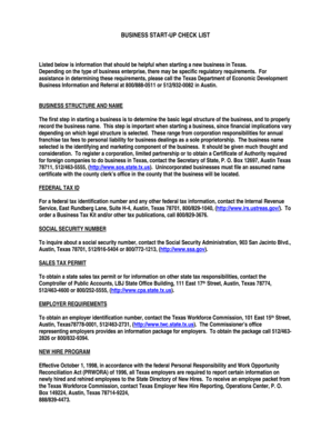 Fillable Online BUSINESS START-UP CHECK LIST - Henderson County Fax ...